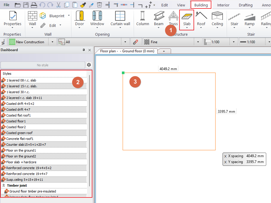Slab styles – ARCHLine.XP
