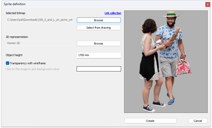 Sprites, defining cut out people – ARCHLine.XP
