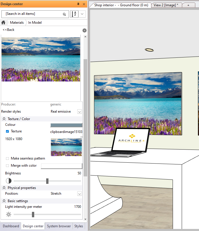 Emissive materials in the rendering – ARCHLine.XP