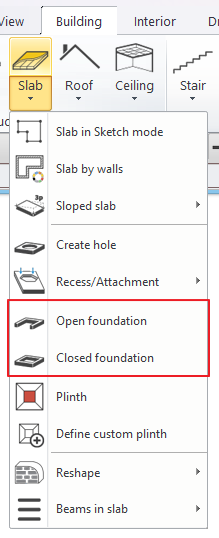 Open and closed foundation – ARCHLine.XP