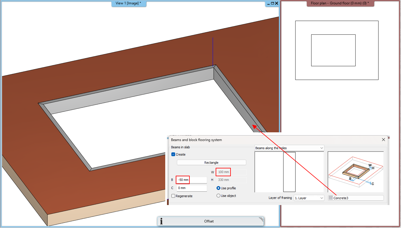 Hole reinforcement for slabs – ARCHLine.XP
