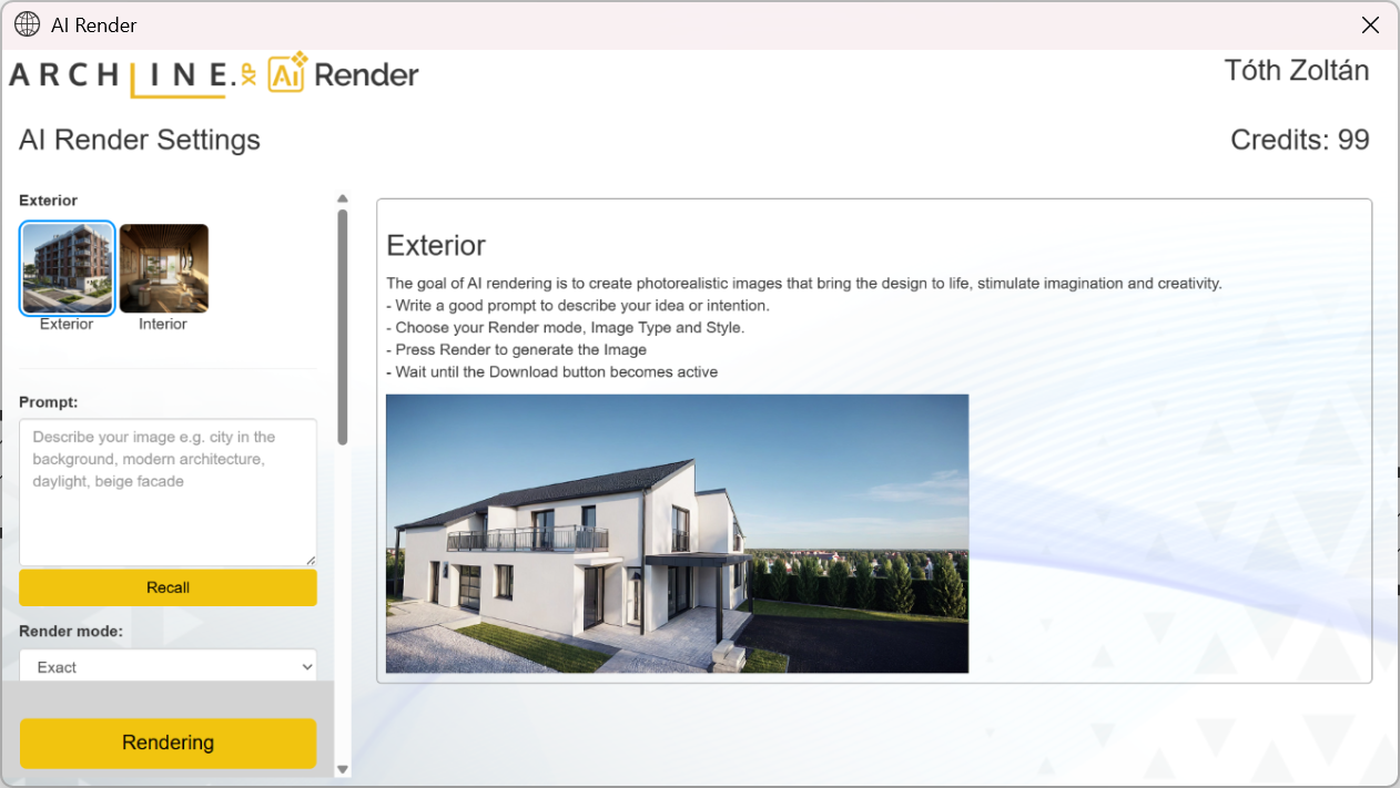 AI Render overview – ARCHLine.XP